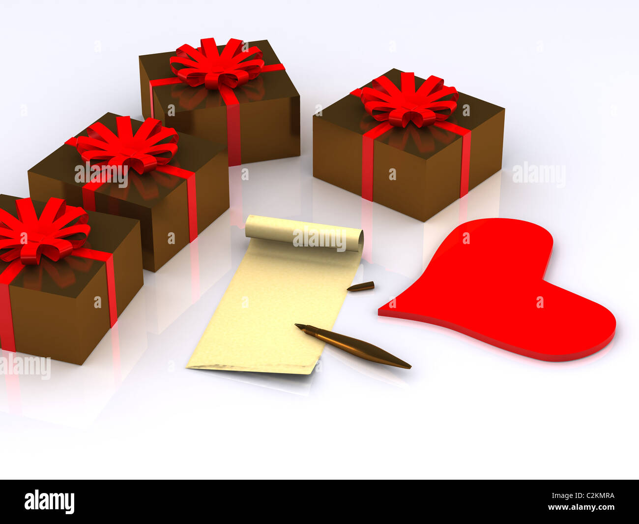 letter and gifts. 3D Stock Photo - Alamy