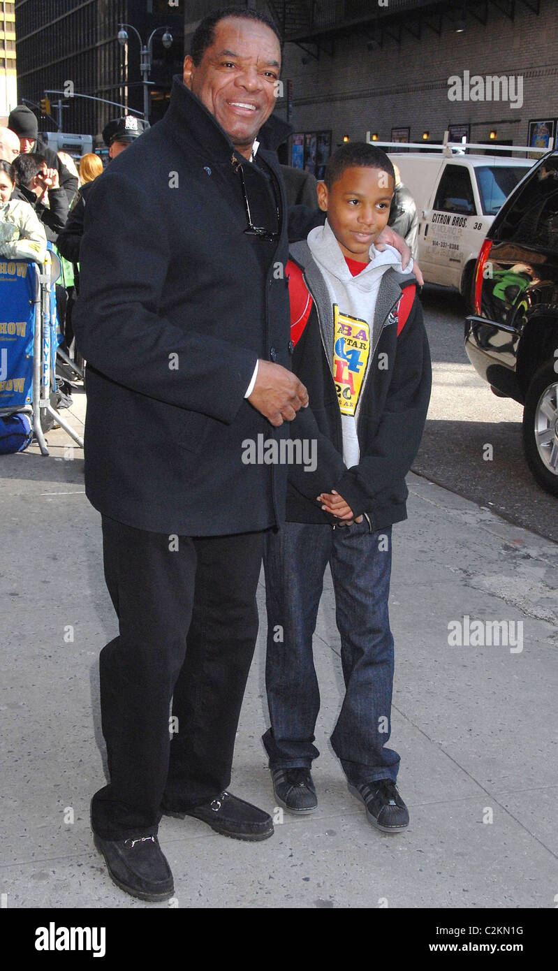 John Witherspoon and son outside Ed Sullivan Theatre for the 'Late Show ...