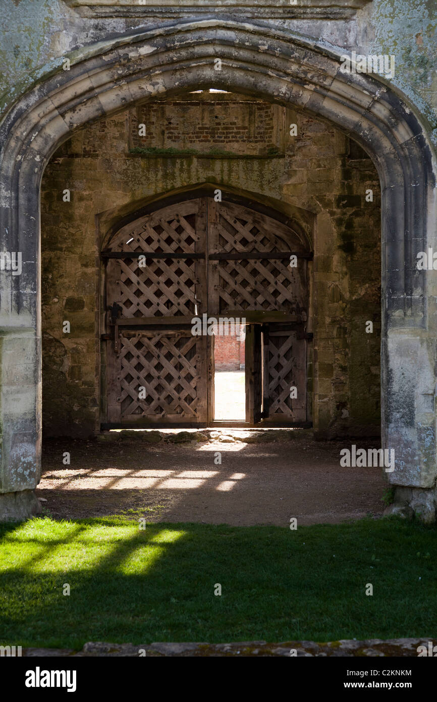 main gate entrance and wicket door Titchfield Abbey ruin near Fareham ...