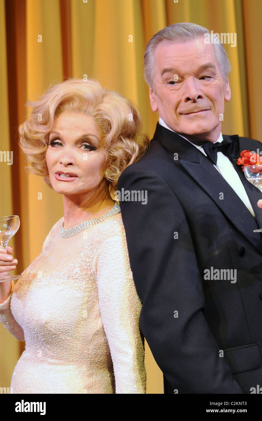 Kate O'Mara and Frank Barrie pose as Marlene Dietrich and Noel Coward ...