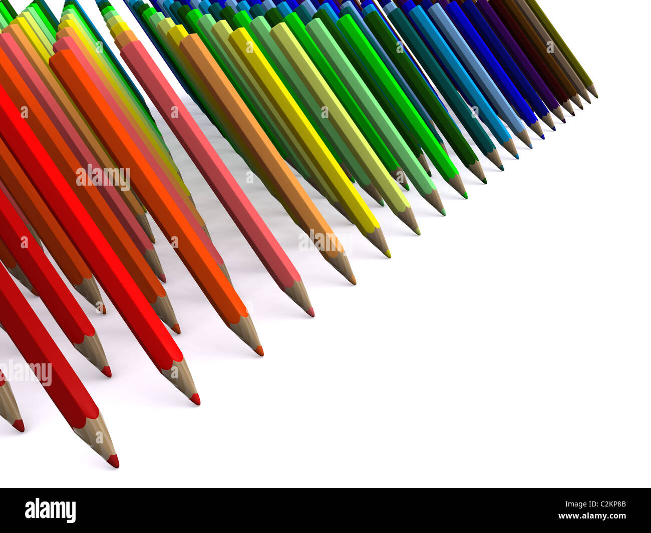 many rows of colored pencils. 3D Stock Photo - Alamy