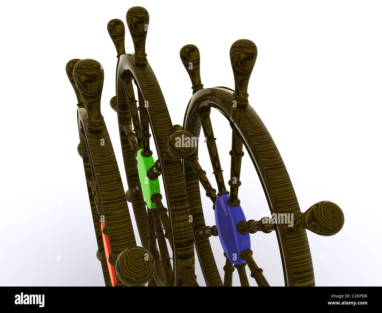 RGB rudders leadership. 3D on white Stock Photo - Alamy