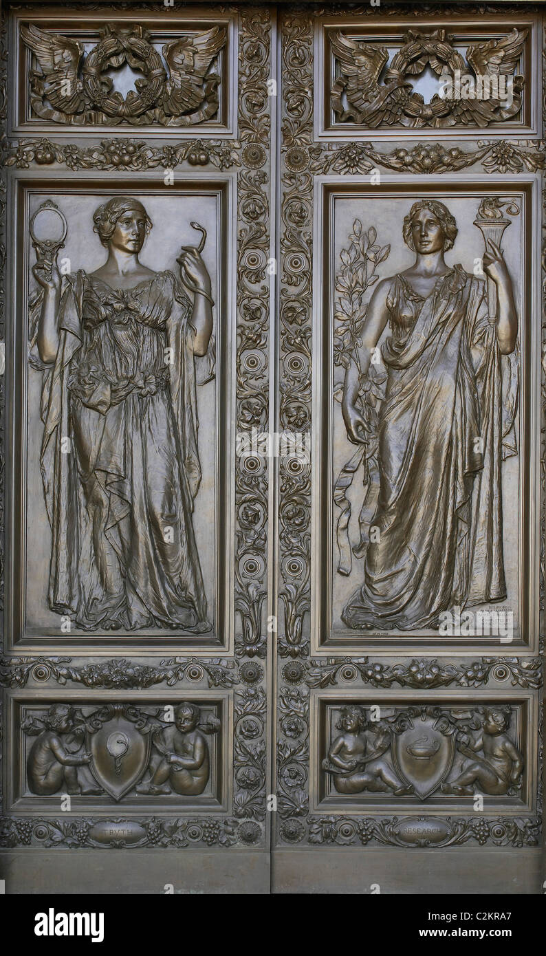 Doors Classical Figures Represent writing Stock Photo - Alamy