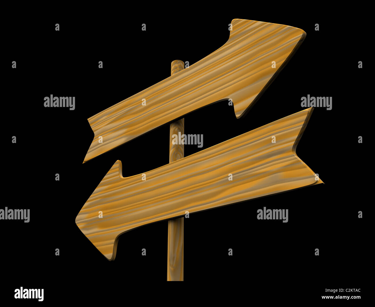 empty isolated wooden signpost. 3d Stock Photo - Alamy
