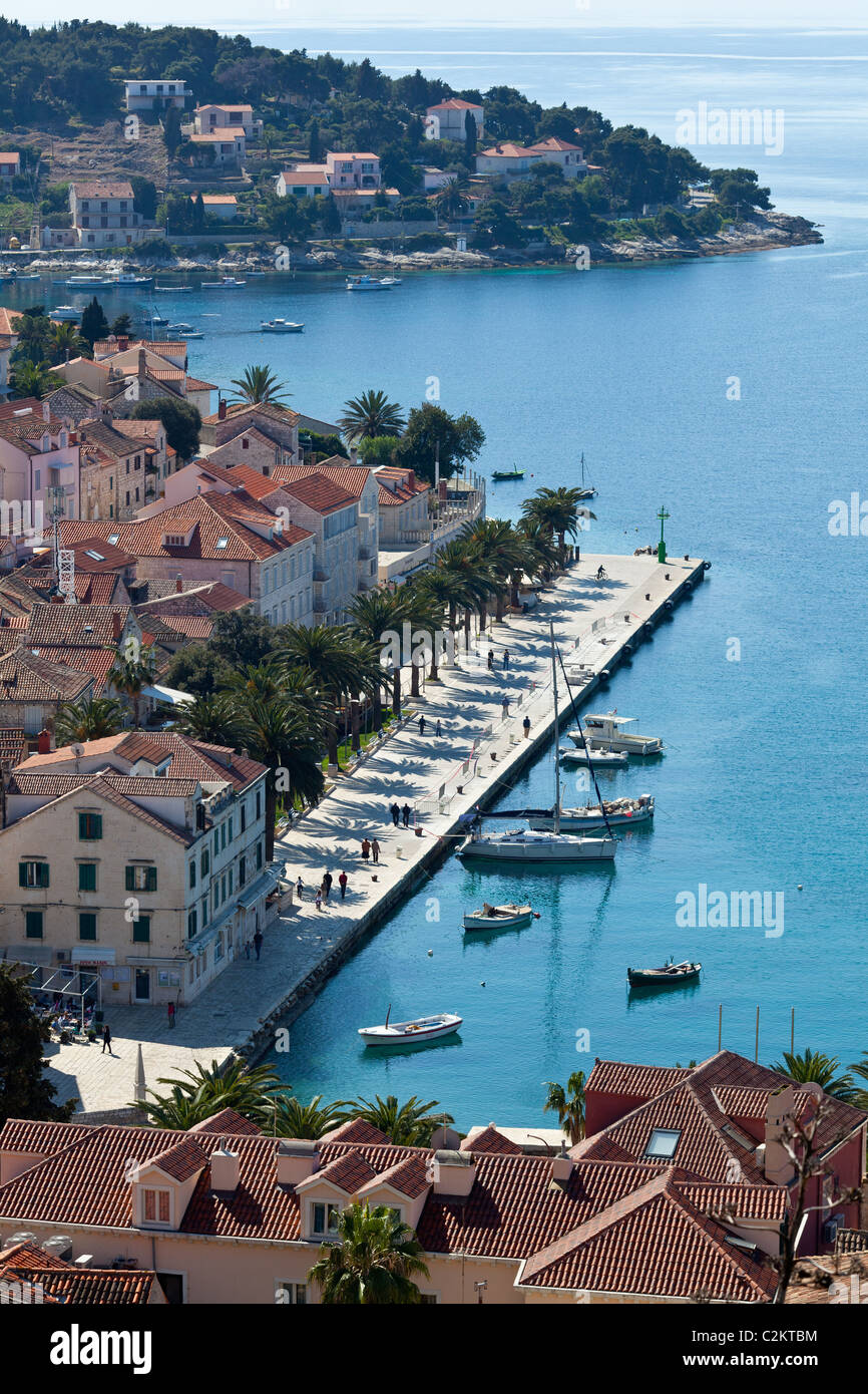 Looking over the Riva in Hvar Stock Photo - Alamy
