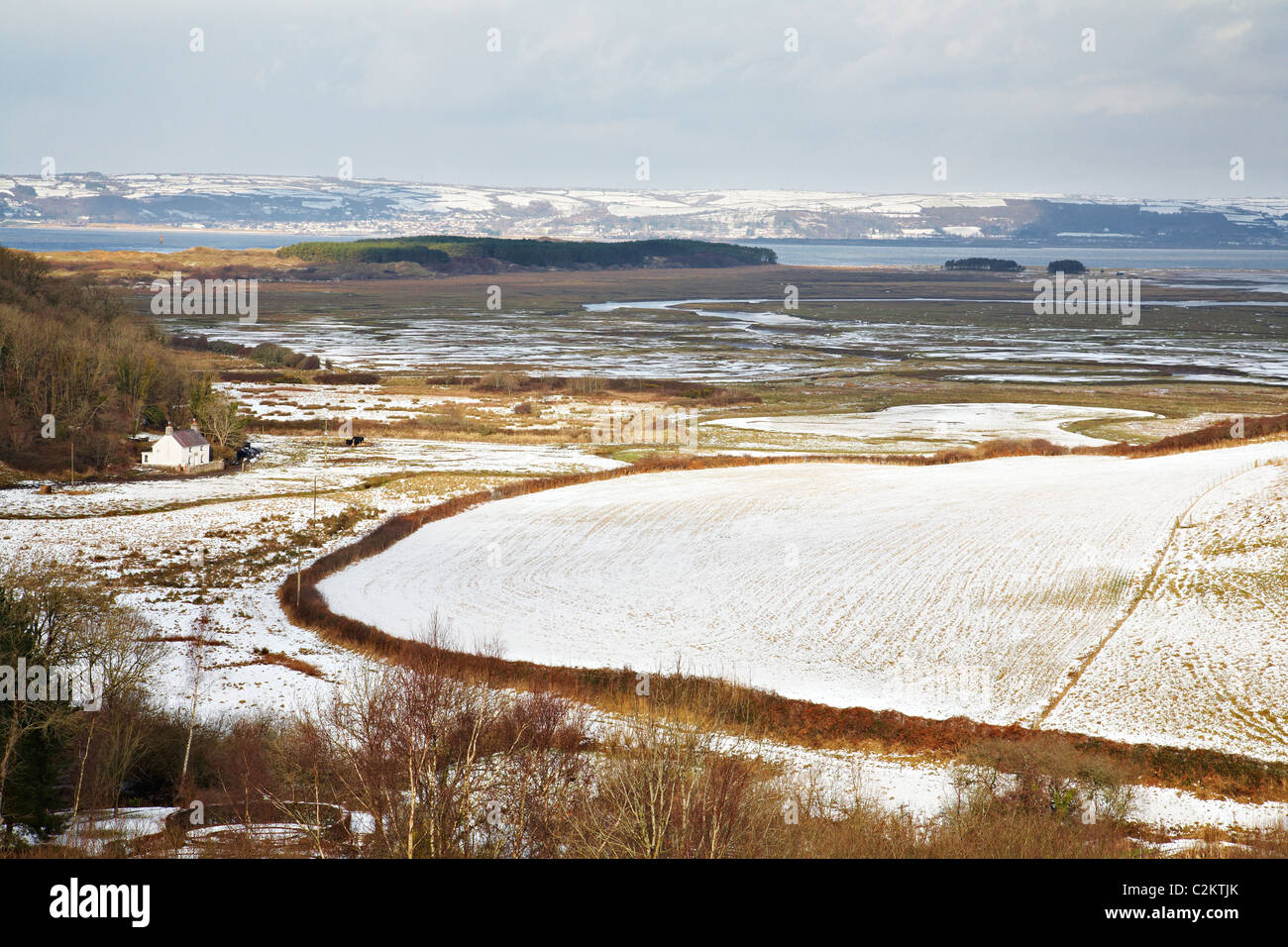 Landimore Marsh in the snow, Gower, Wales Stock Photo - Alamy