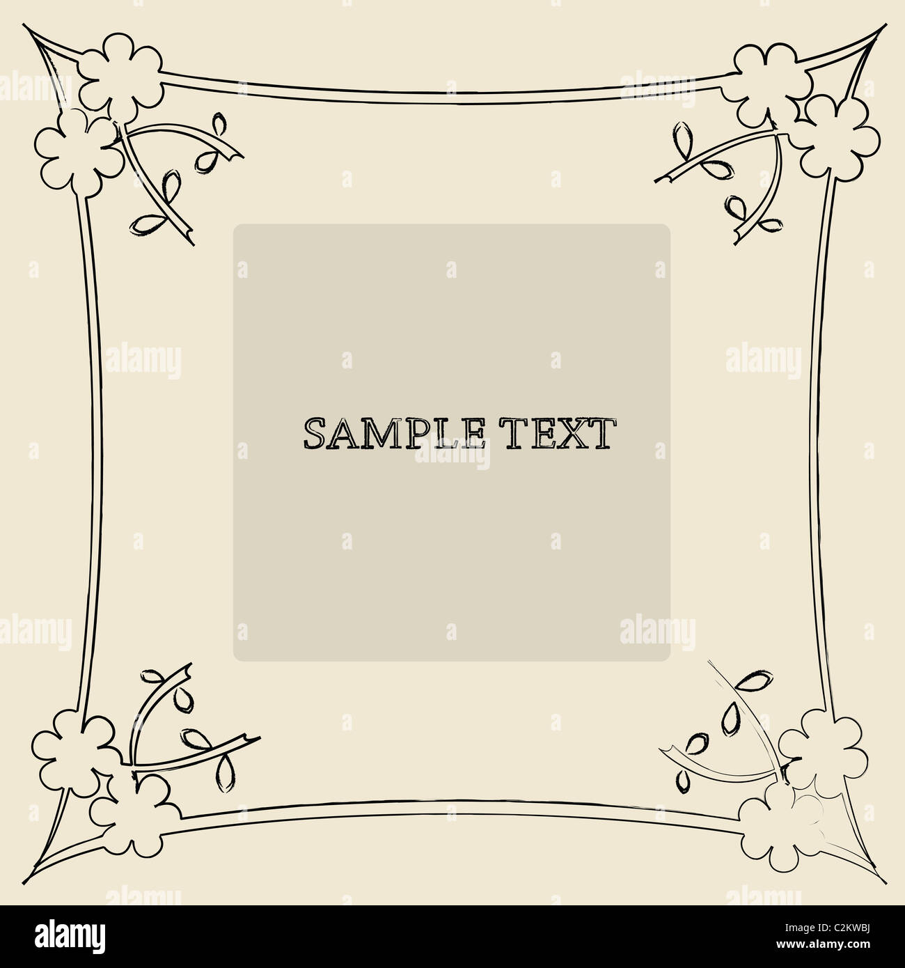 Floral frame sample text card Stock Photo - Alamy