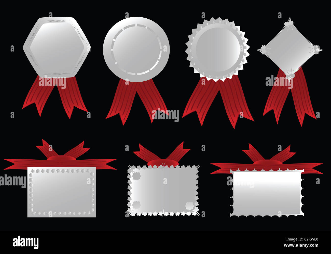 Silver ribbon collection Stock Photo - Alamy