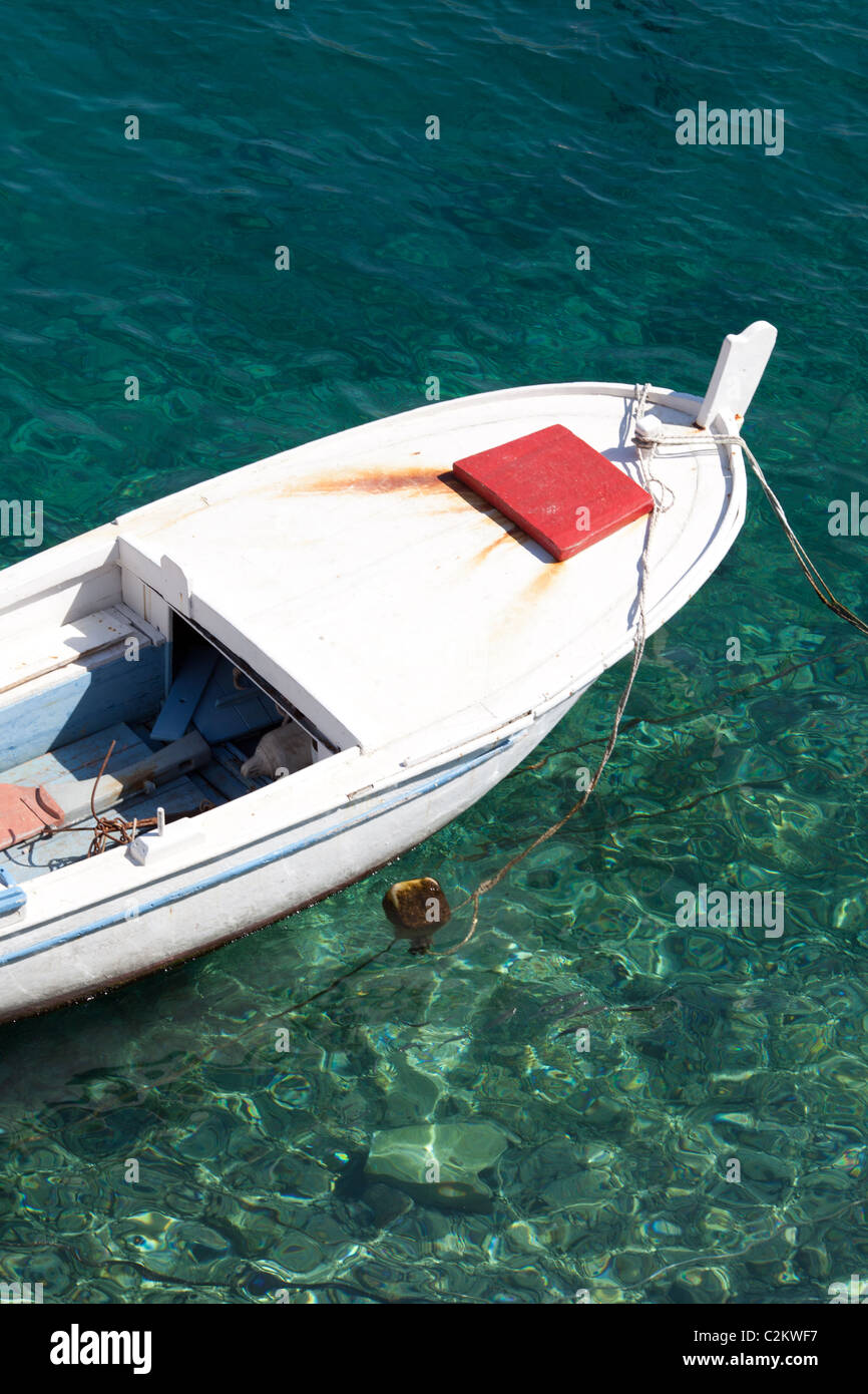 Boat floating in the harbor in Hvar, Croatia Stock Photo - Alamy