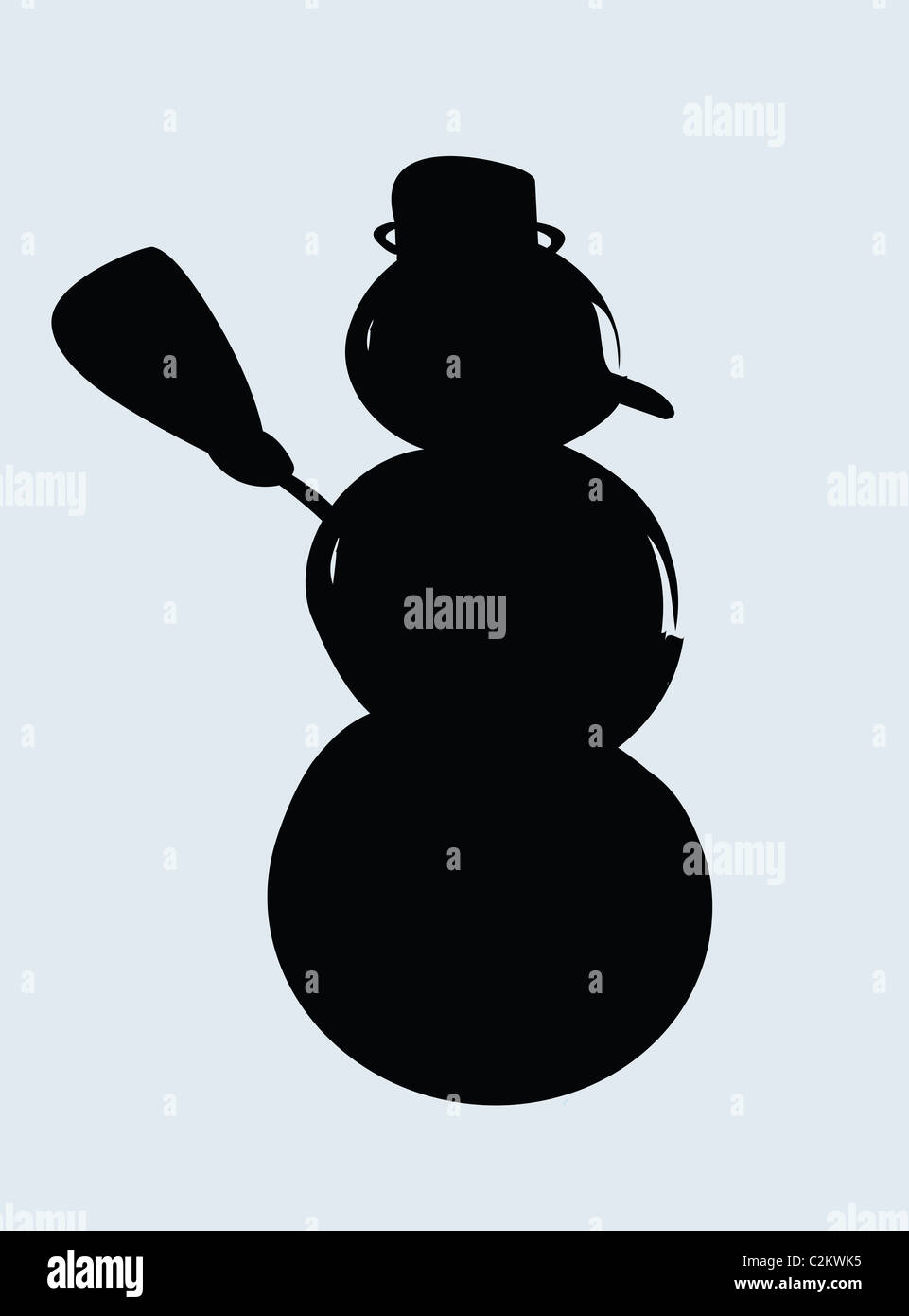 Snowman silhouette, illustration Stock Photo - Alamy
