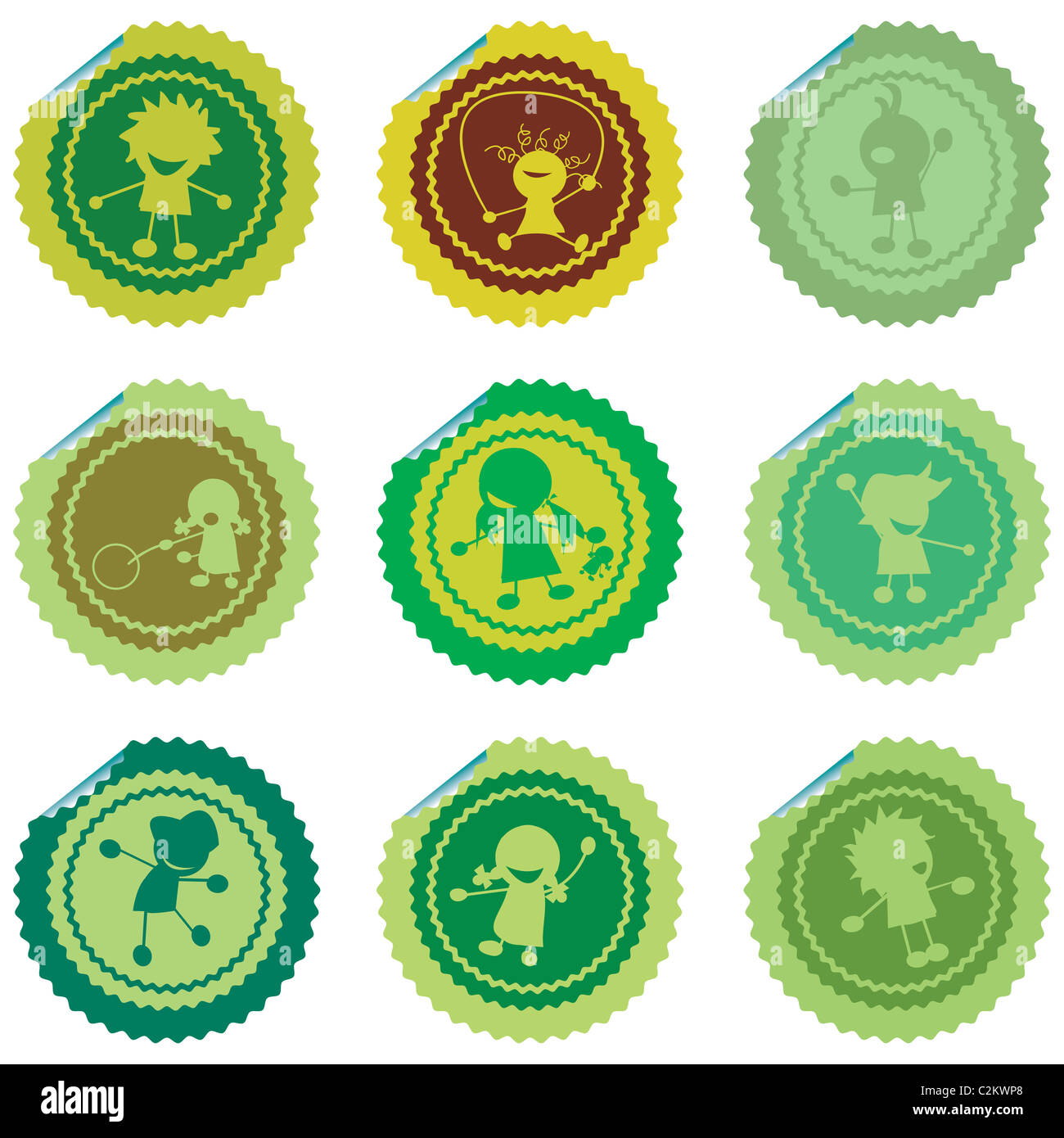 stylized children stickers Stock Photo - Alamy