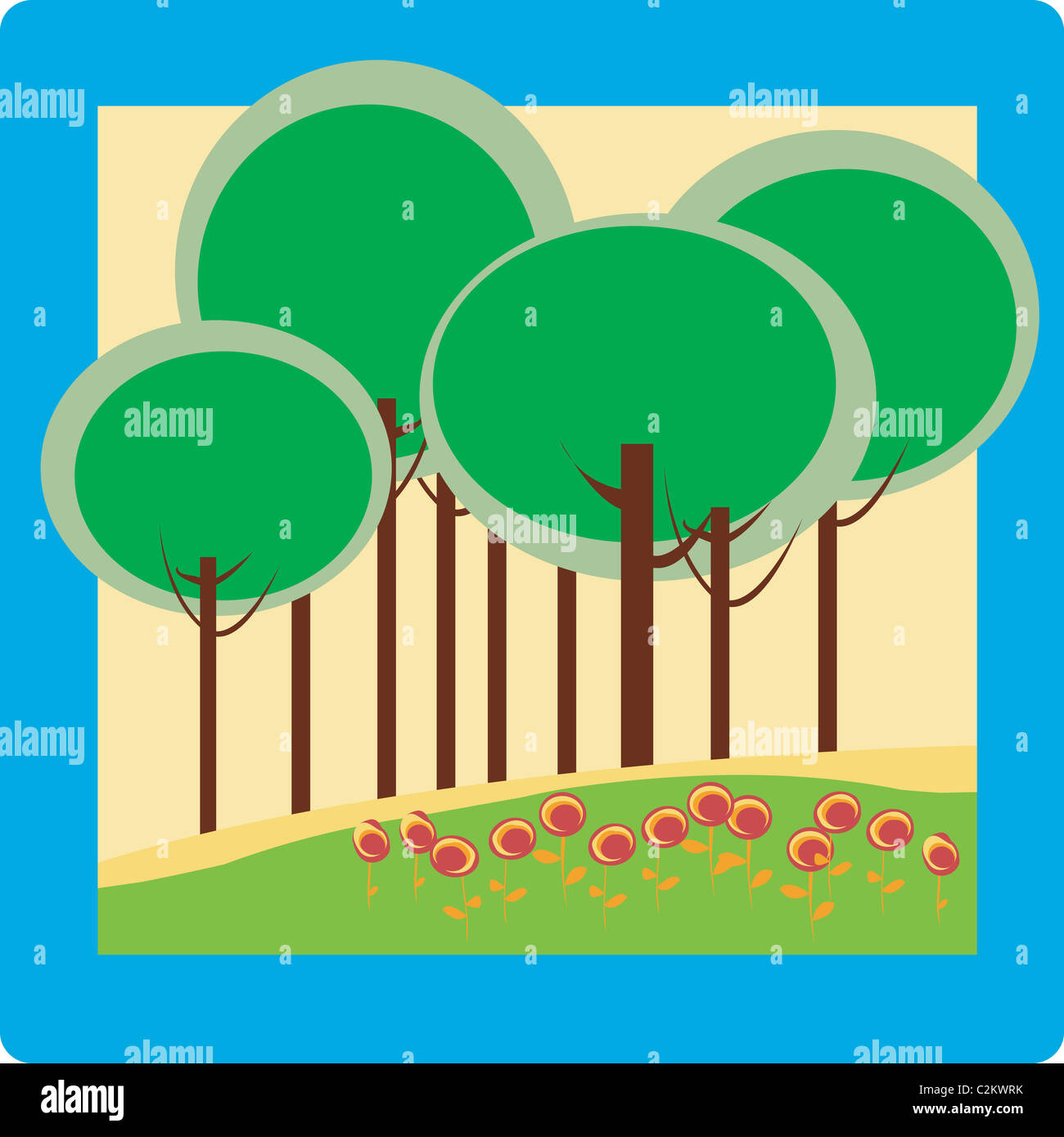 Trees background illustration Stock Photo - Alamy