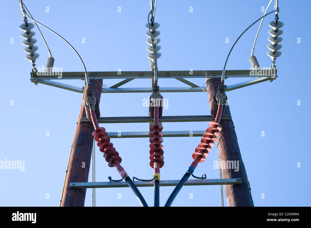 Power lines overhead Stock Photo - Alamy
