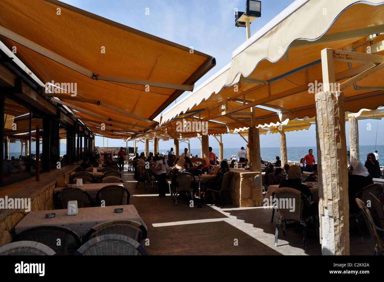 Al Manara, Beirut, Lebanon. Mediterranean cafe, Muslim families ...