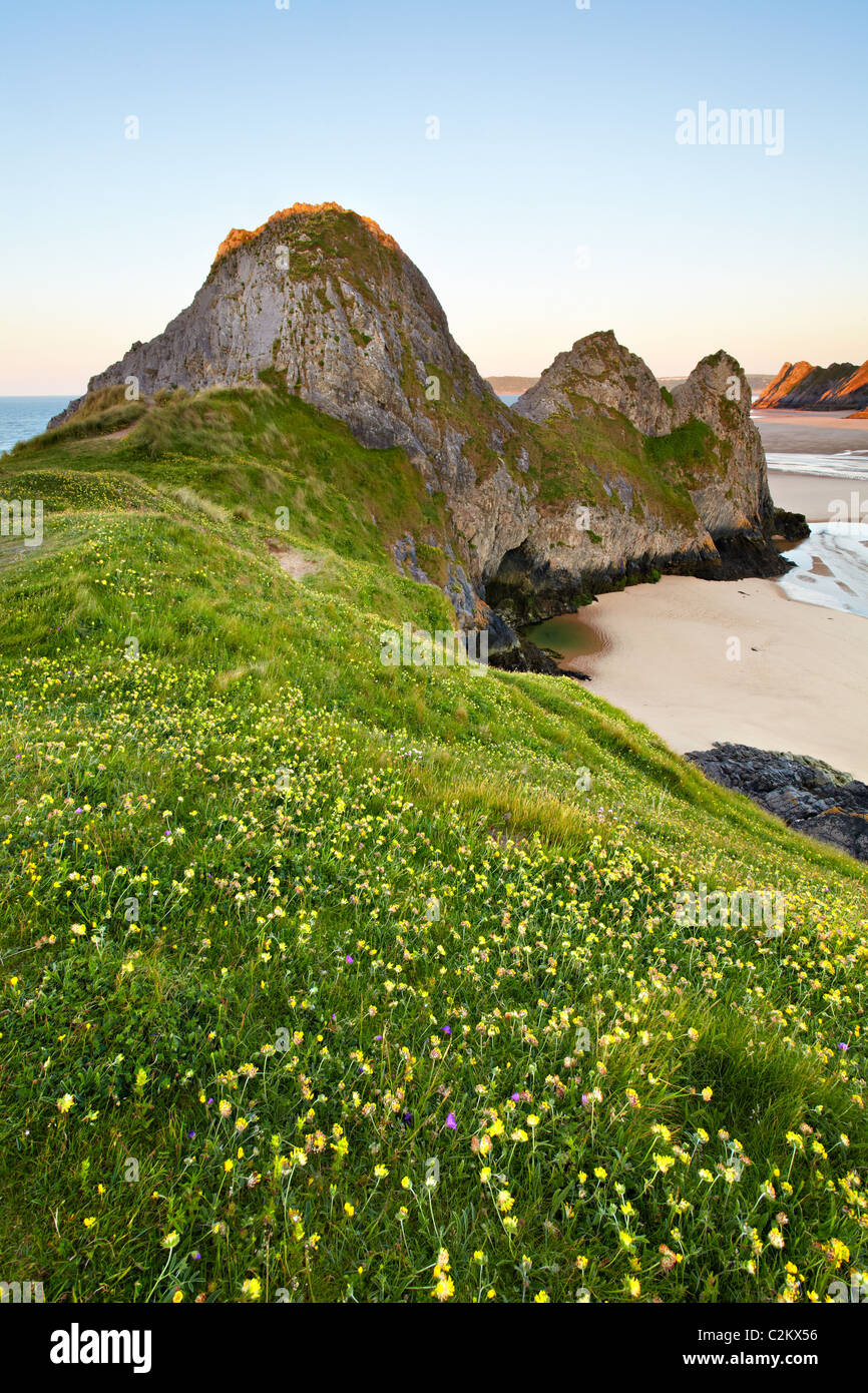 Three Cliffs Bay, Gower, Wales Stock Photo - Alamy