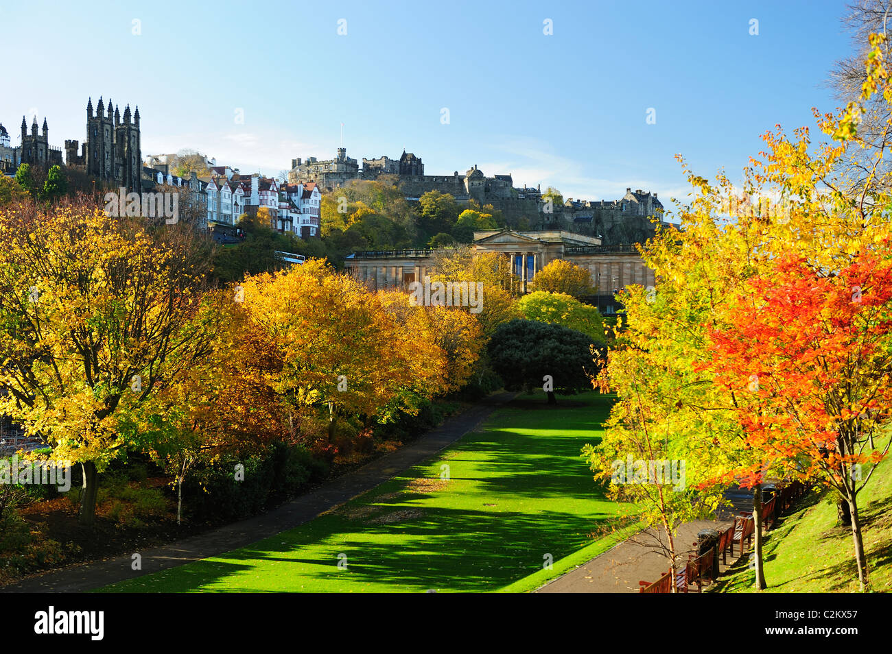 Autumn colours in Princes Street Gardens, Edinburgh, Scotland Stock ...