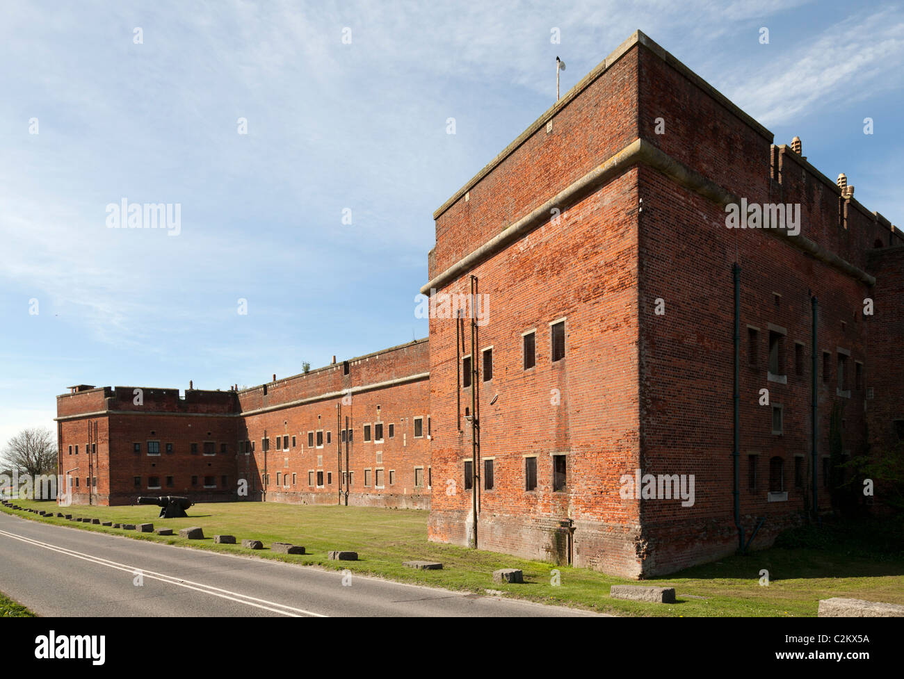the Victorian Fort Widley on Portsdown Hill overlooking Portsmouth ...