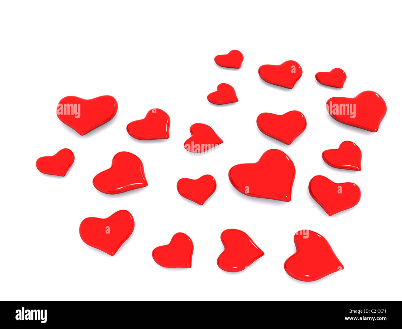 many hearts as big heart. 3d valentine Stock Photo - Alamy