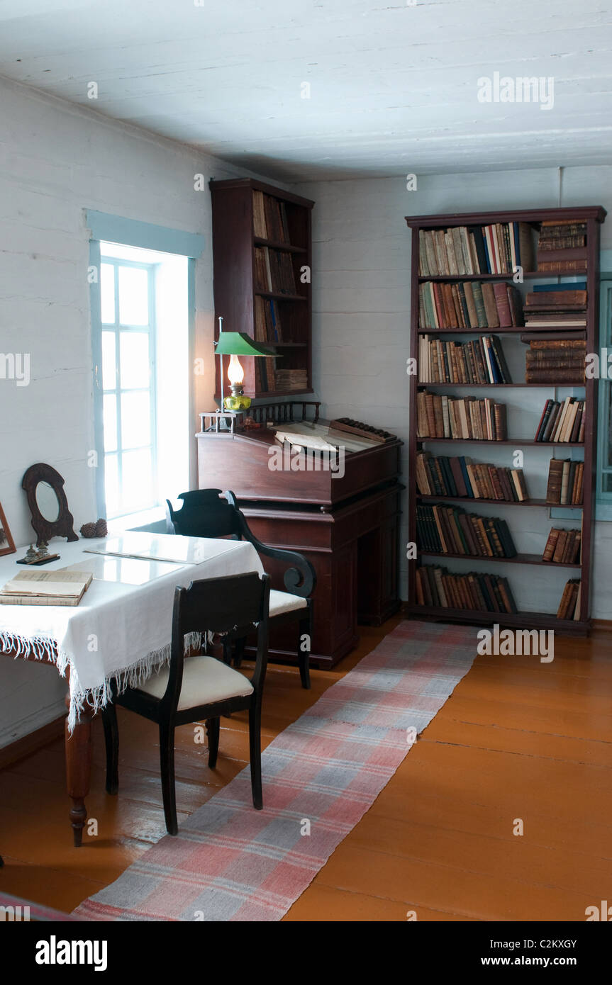 Interior of Lenin`s house in siberian urban-type settlement ...
