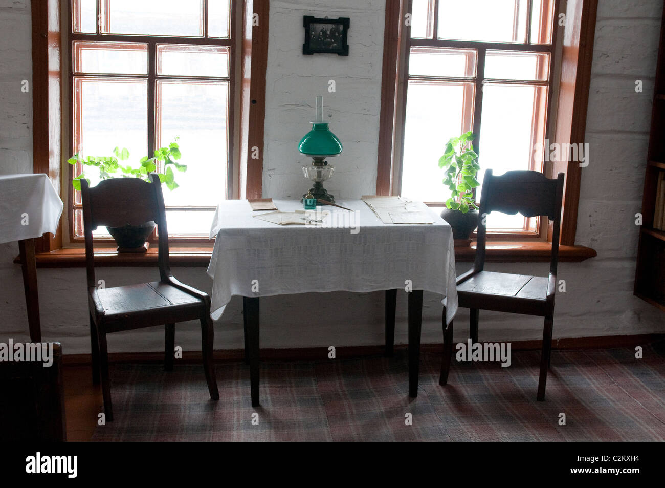 Interior of Lenin`s house in siberian urban-type settlement ...