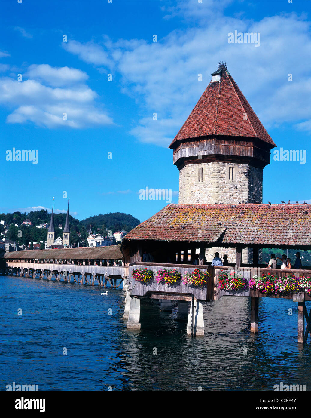 The Medieval wooden Kapellbrucke, Lucerne Stock Photo - Alamy