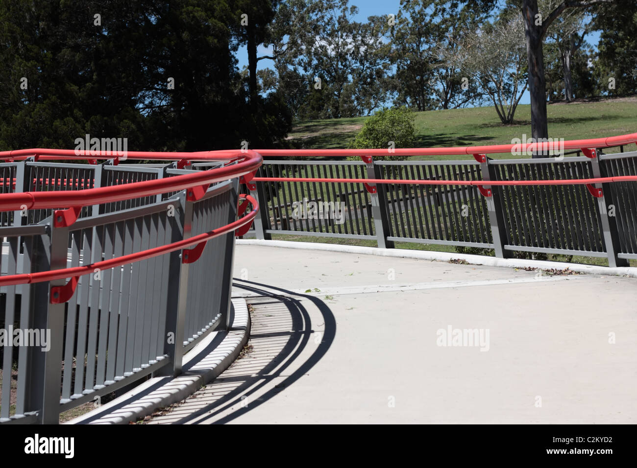 Concrete Bridge with Metal Handrail, Over Highway, for Safety, to Mt ...