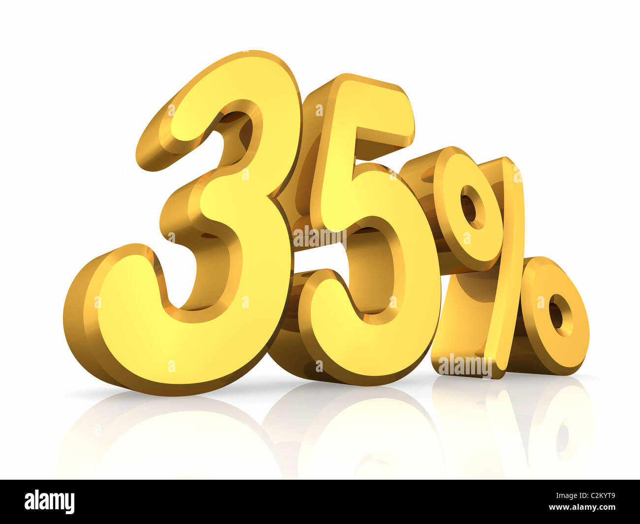 Gold thirty five percent, isolated on white background. 35 Stock Photo ...