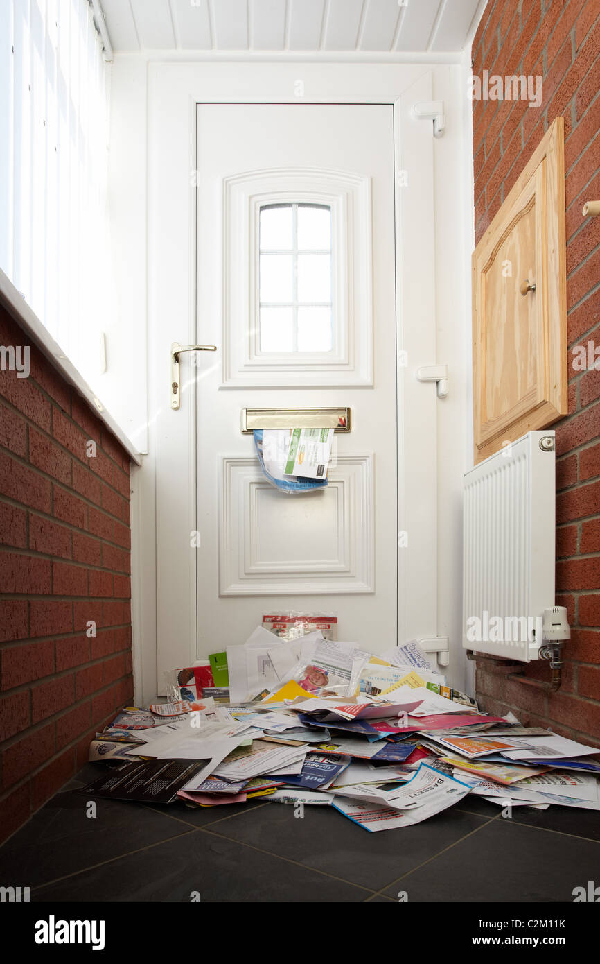 Junk Mail in the doorway, UK, Britain, Wales Stock Photo - Alamy
