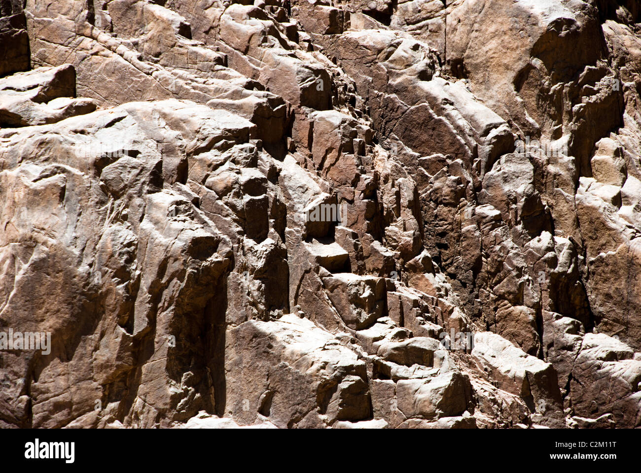 Hard sandstone rock walls in Wadi Gnai - Sinai Peninsula, Egypt Stock ...