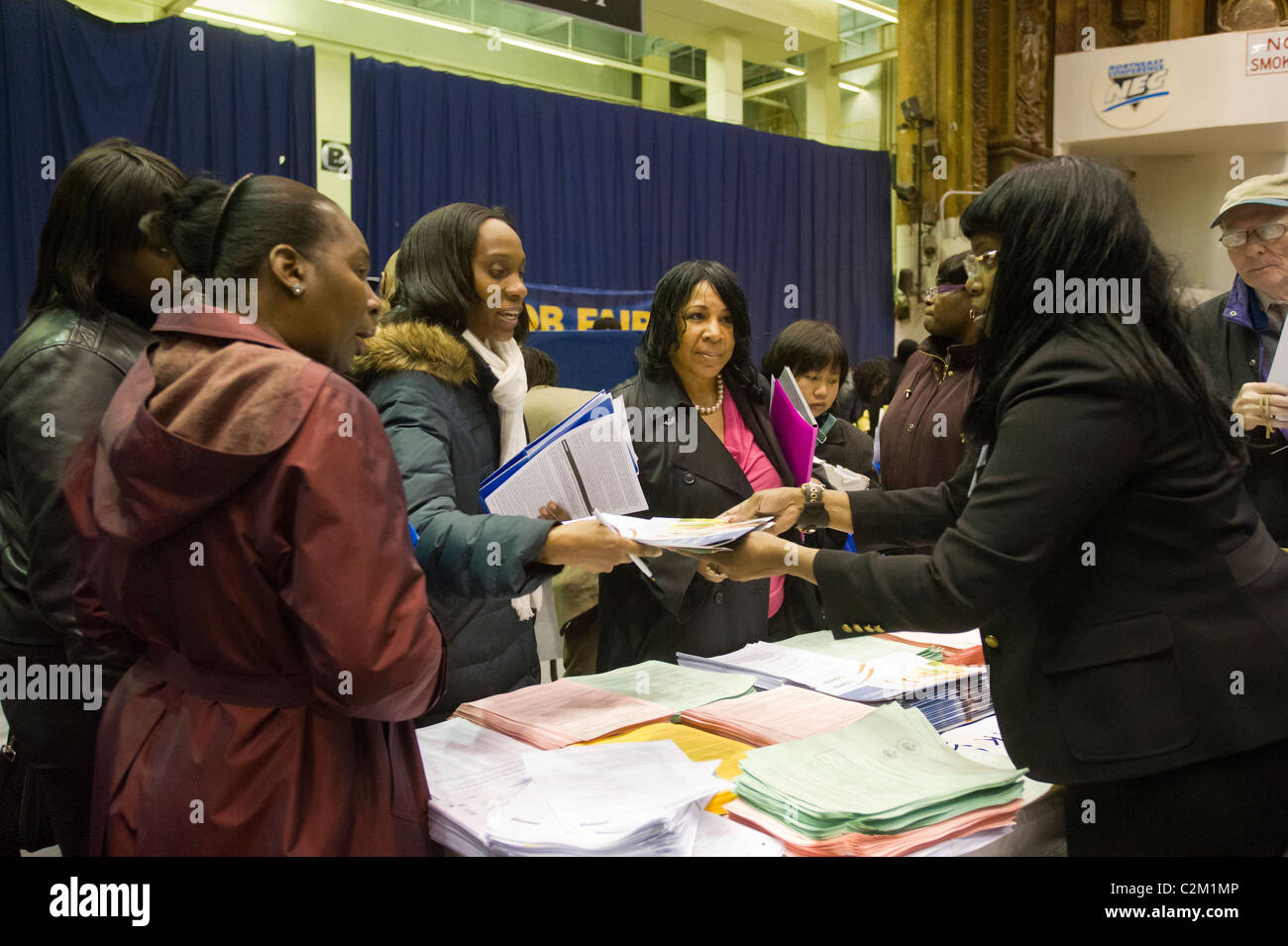 Job seekers at a job fair in downtown Brooklyn in New York on Wednesday ...