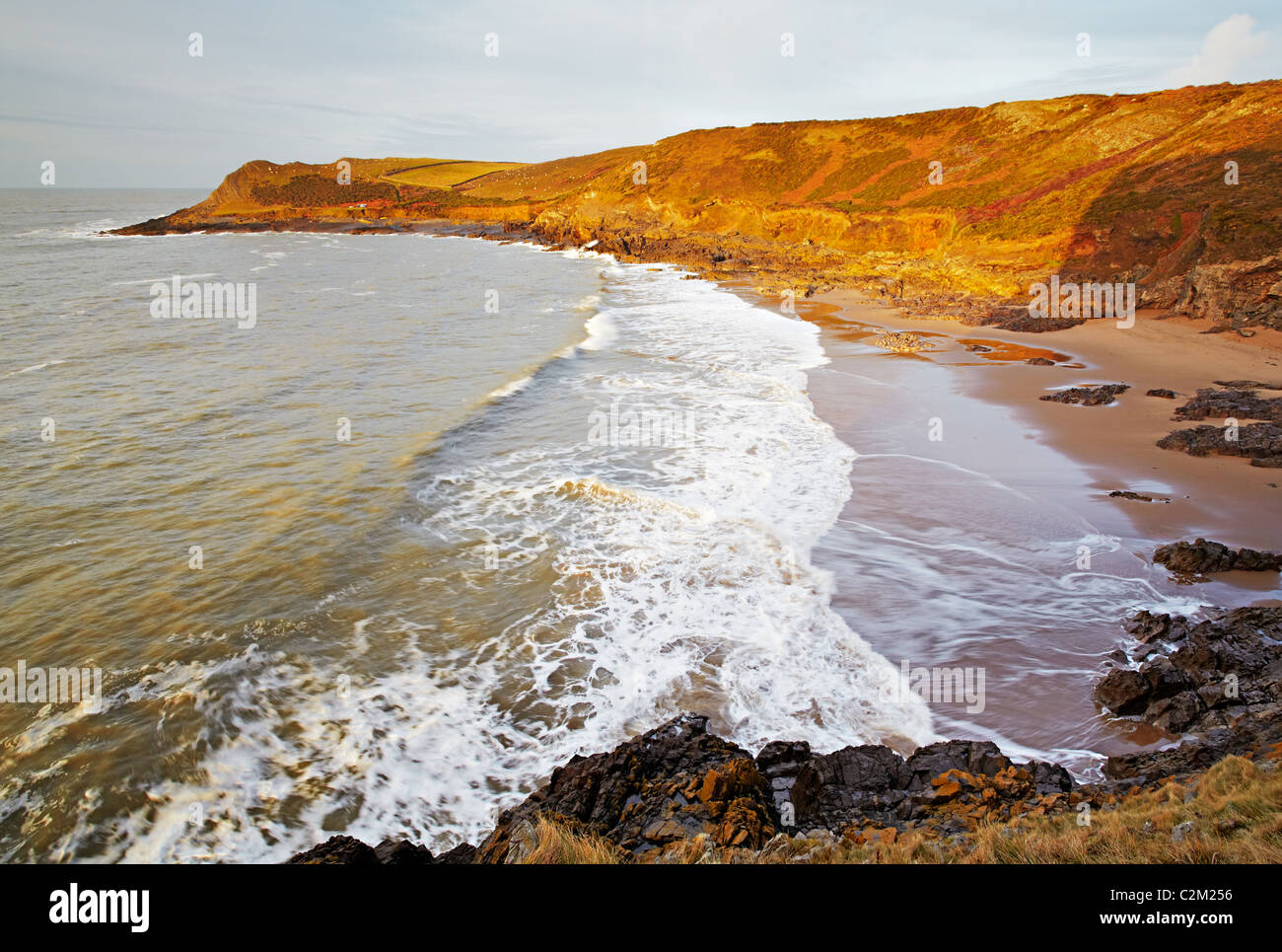 Fall Bay and Tears Point, Gower, Wales Stock Photo - Alamy