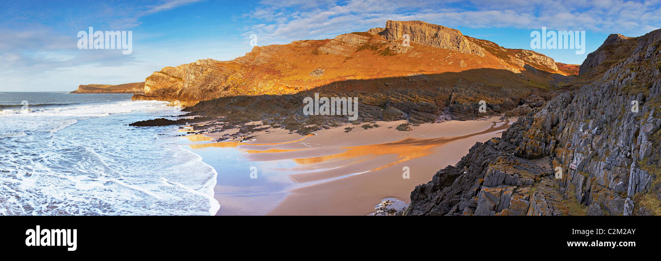 Mewslade Bay, Gower, Wales Stock Photo - Alamy