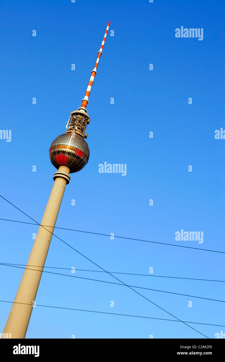 Tower of telecommunications. Fernsehturm, Berlin, Germany Stock Photo ...