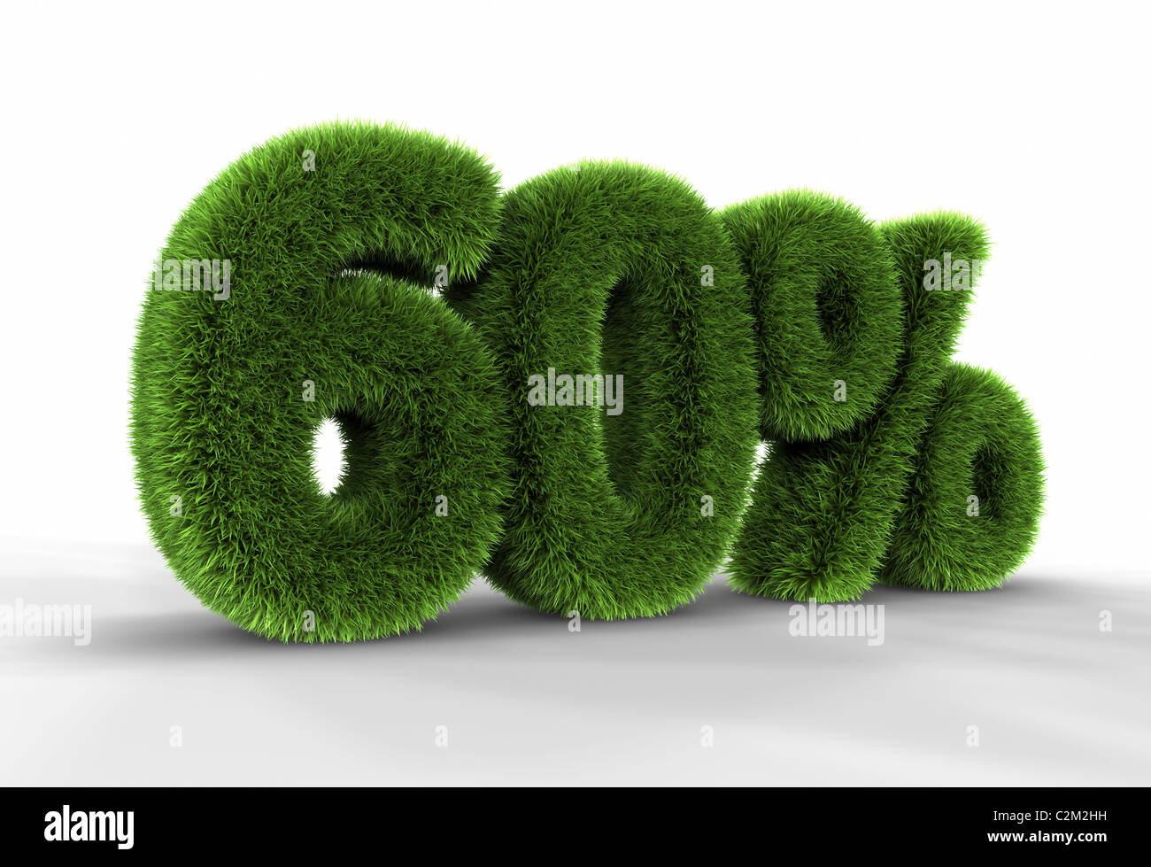 Grass sixty percent, isolated on white background. 60 Stock Photo - Alamy