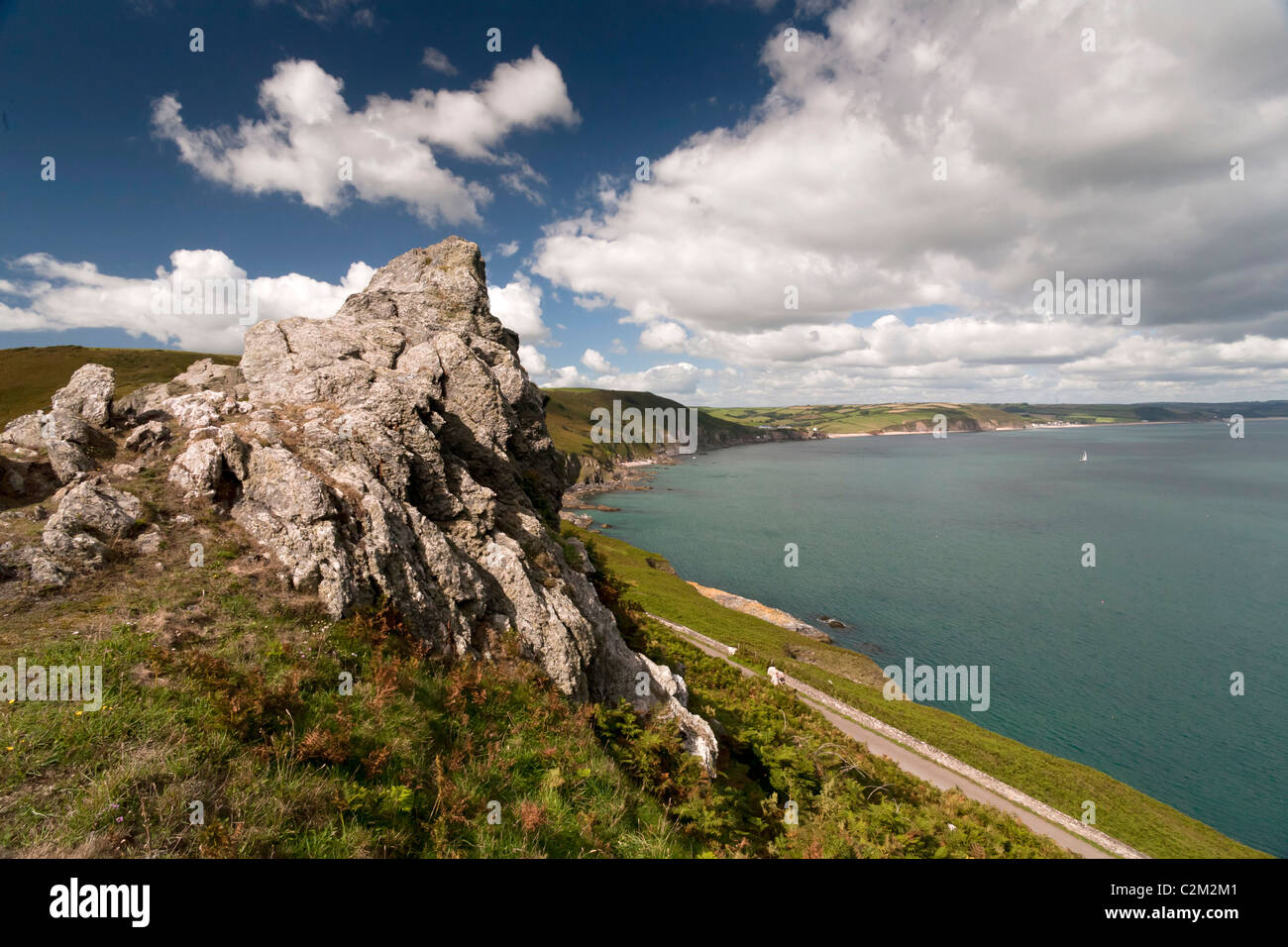View across Start Bay from Start Point, South Devon Stock Photo - Alamy