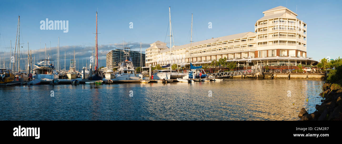 Marlin Marina and Shangri-La Hotel. Cairns, Queensland, Australia Stock ...