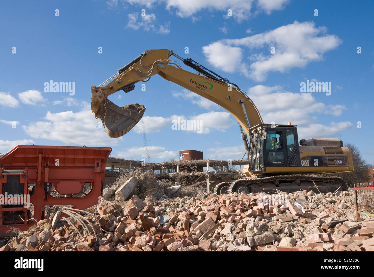 Tracked Excavator Loading Hopper Stock Photo - Alamy