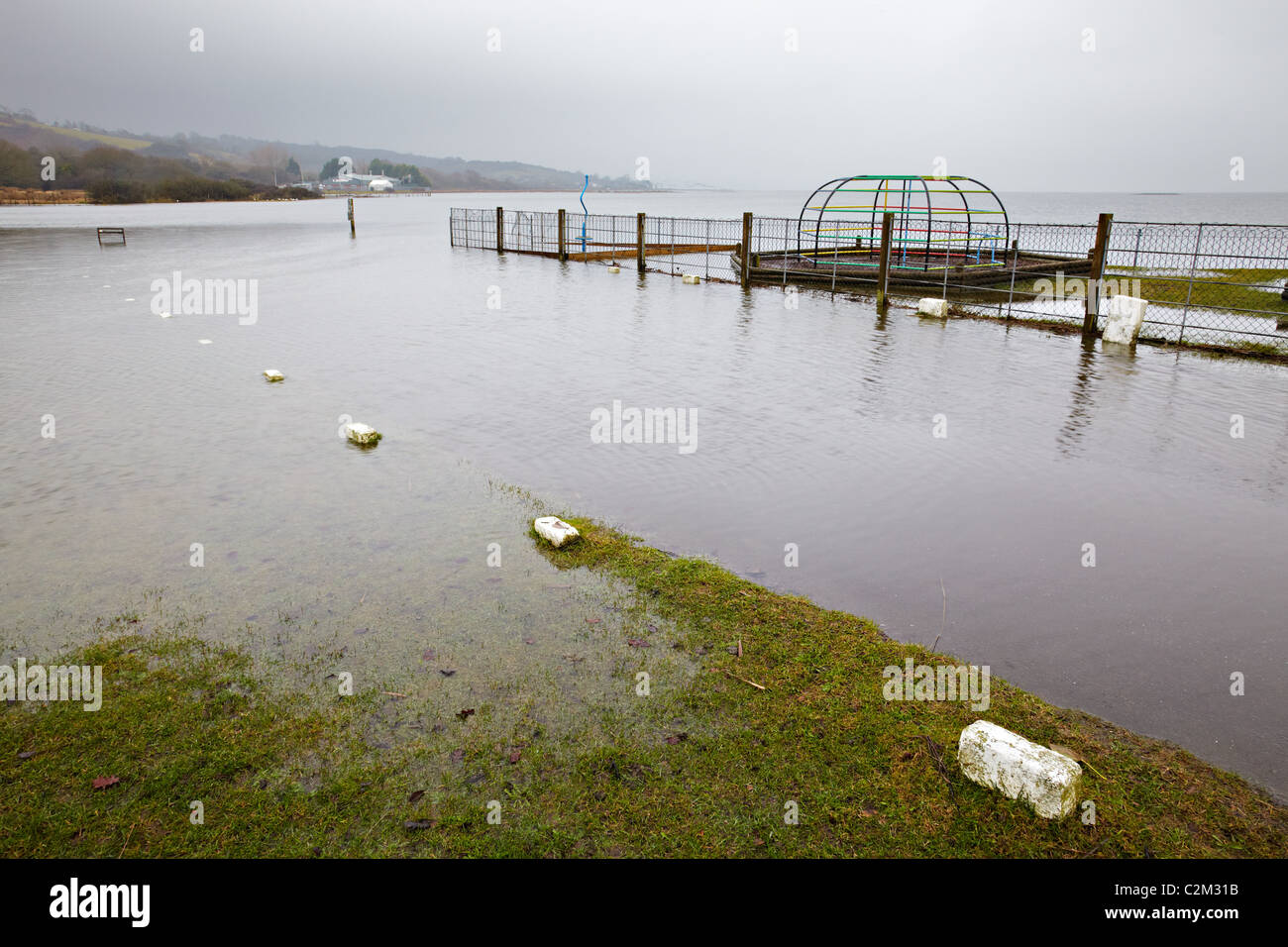 High Tide at Crofty, Gower, Wales Stock Photo - Alamy