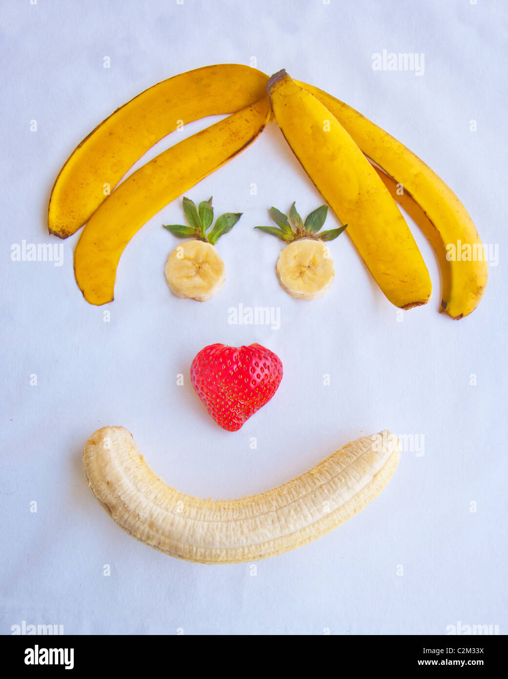 Happy Fruit Face Stock Photo - Alamy