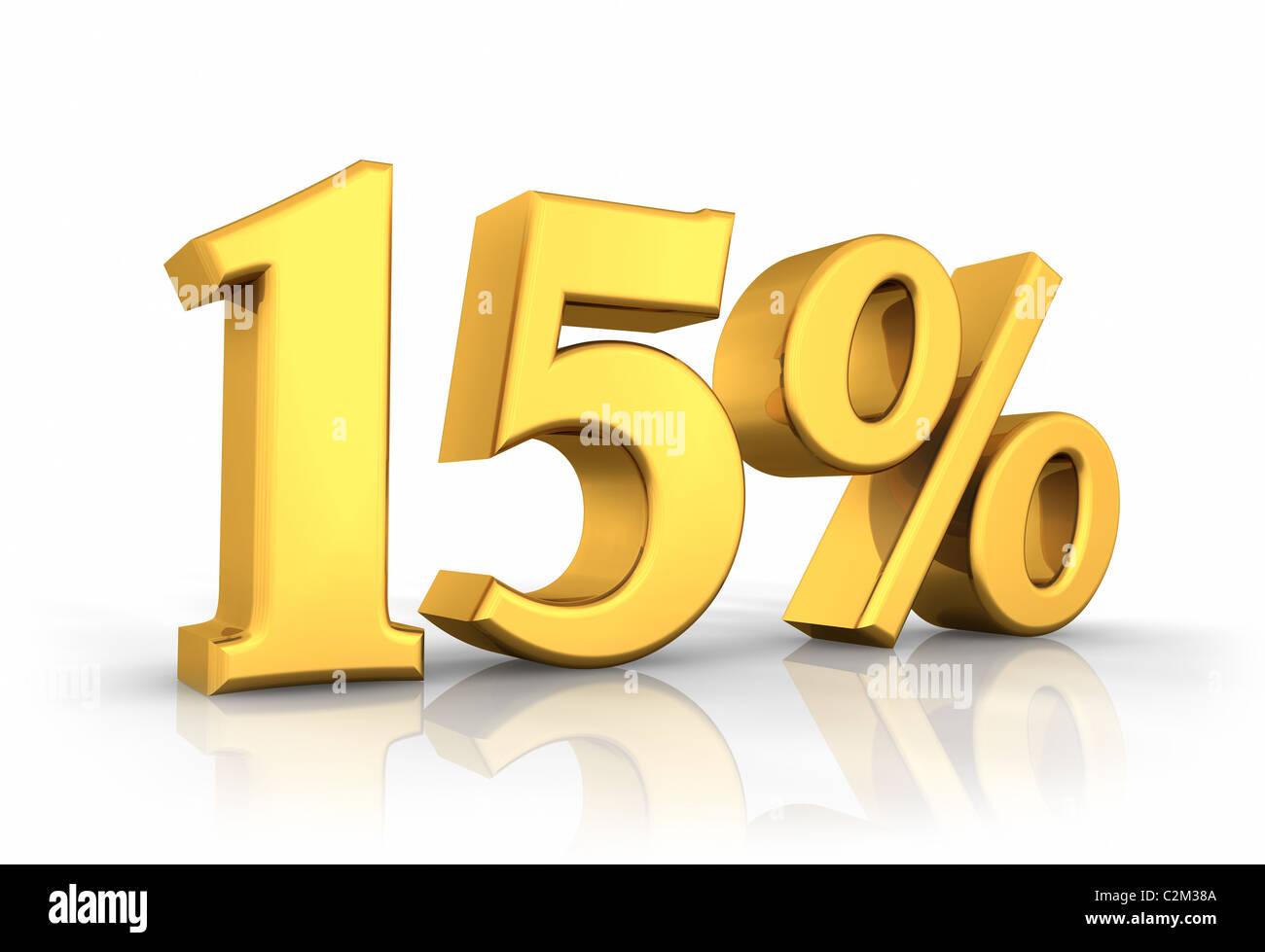Gold fifteen percent, isolated on white background. 15 Stock Photo - Alamy