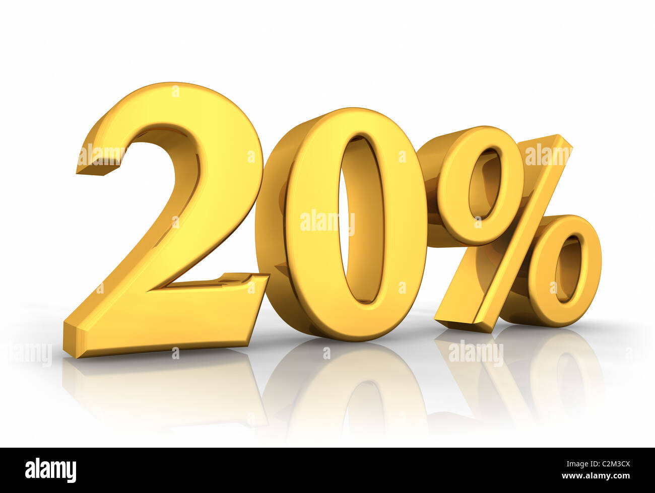 Gold twenty percent, isolated on white background. 20 Stock Photo - Alamy