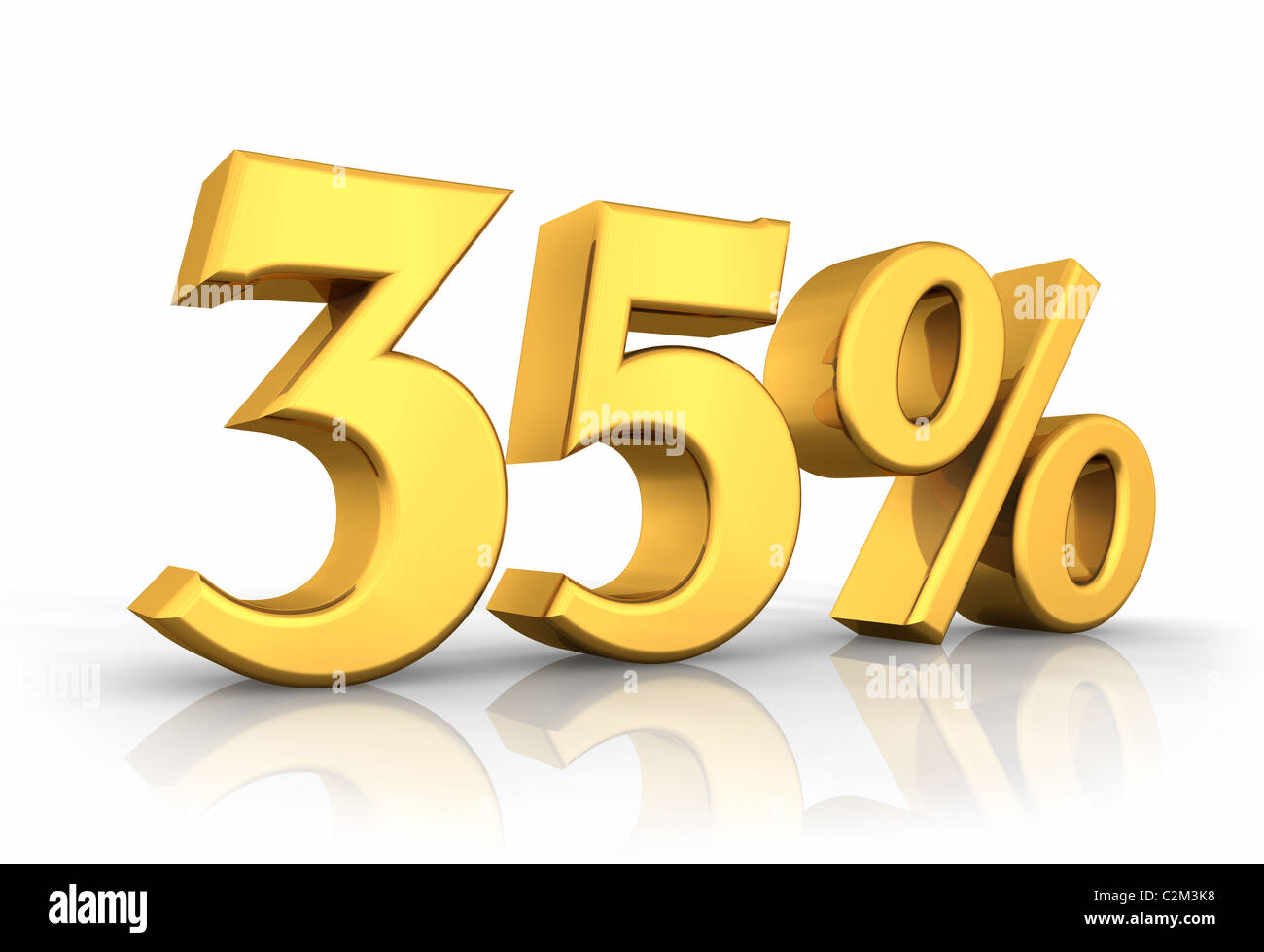 Gold thirty five percent, isolated on white background. 35 Stock Photo ...