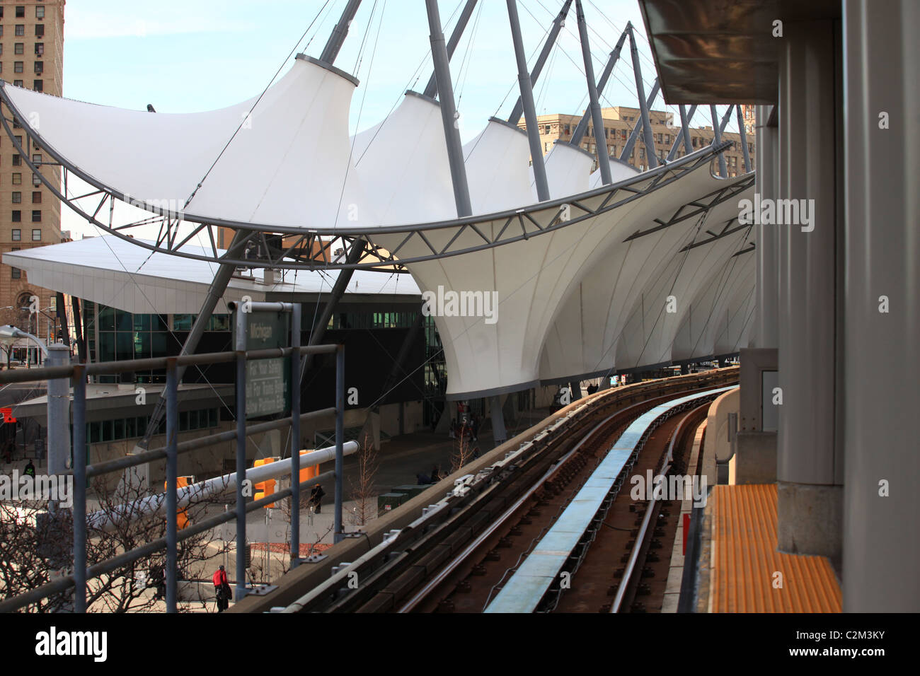 Newly opened Detroit interchange, Rosa Parks Transit Center, for ...
