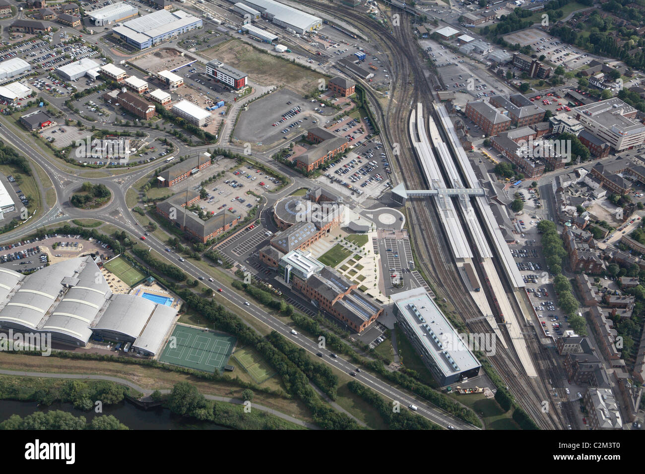 Aerial view of Derby Railway station Stock Photo - Alamy