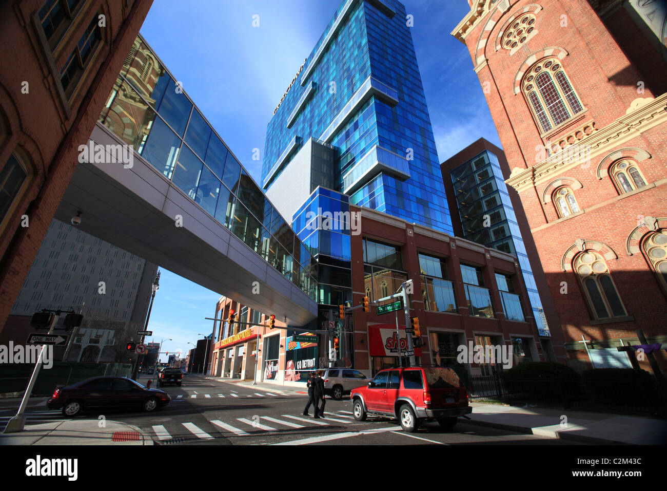 Popular tourist attraction Greek town in Downtown Detroit Michigan 2011 ...