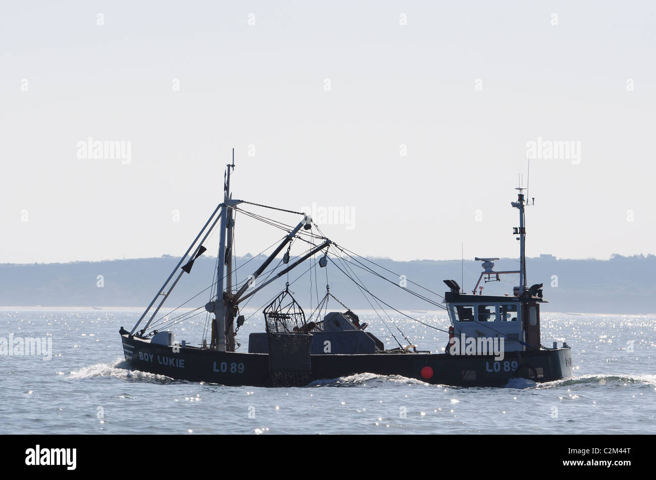 A mussel dredge heading back to Great Yarmouth with a haul of dredged ...