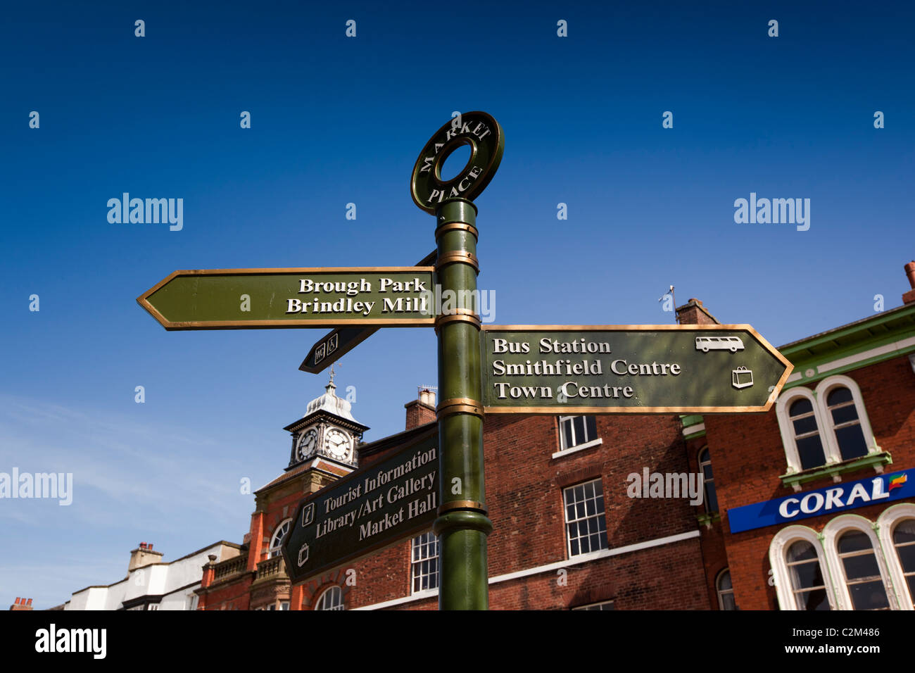 UK, England, Staffordshire, Leek, town centre, Market Place, tourist ...