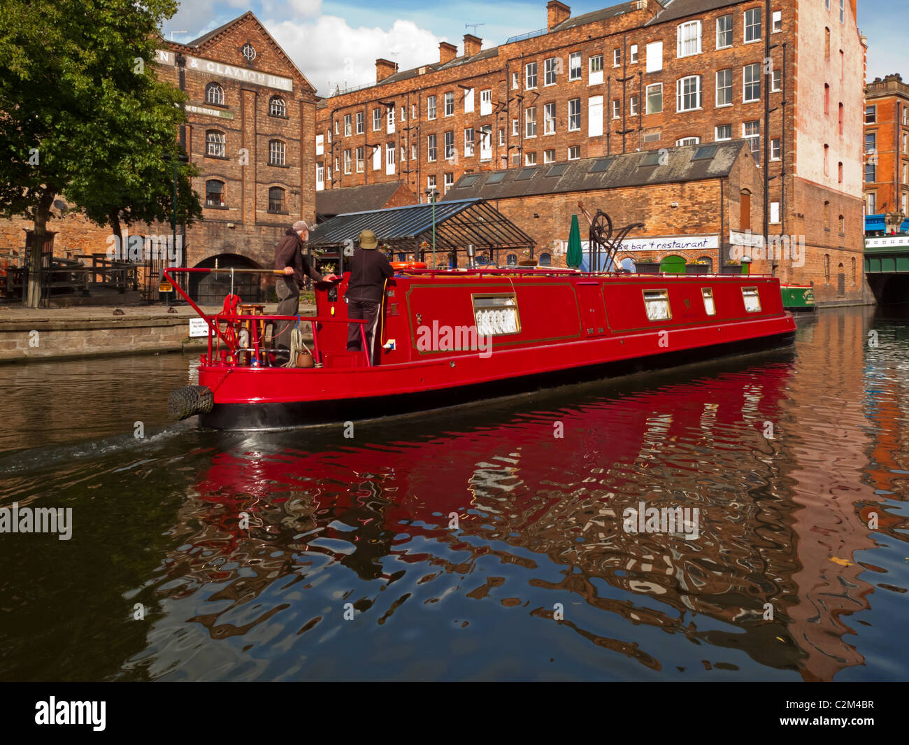 Red barge in Nottingham city centre canal England UK Stock Photo - Alamy