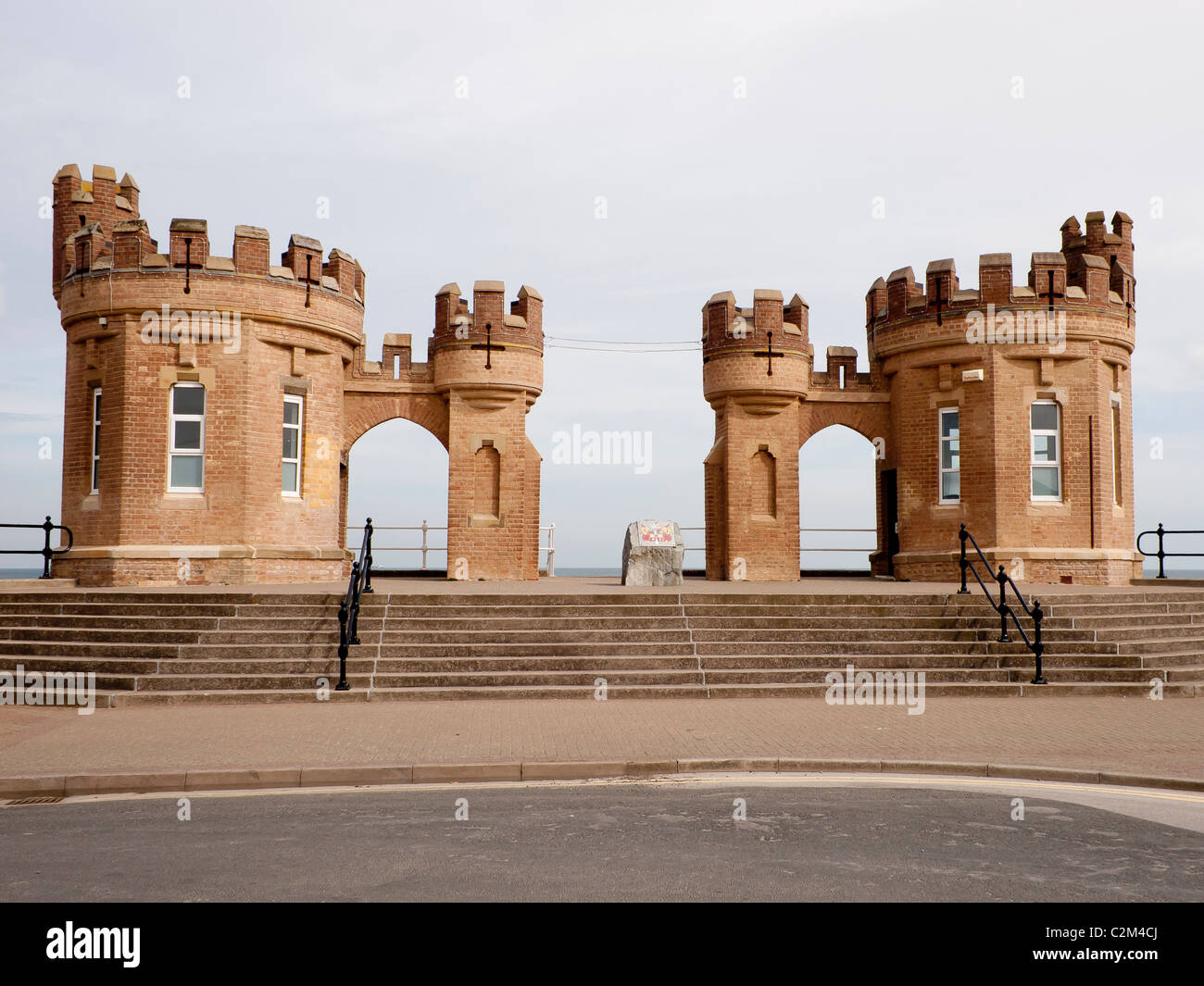 Withernsea towers, the last remaining part of a 19th century pier Stock ...