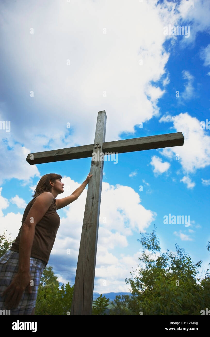 Wooden cross arm hi-res stock photography and images - Alamy